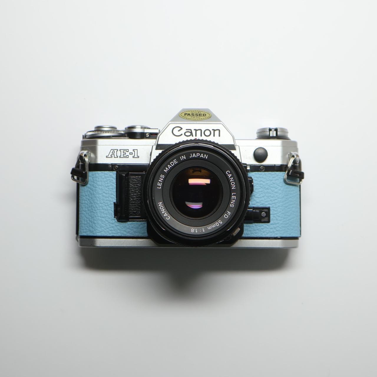 Canon AE-1 - Light Blue 35mm SLR Film... - Depop