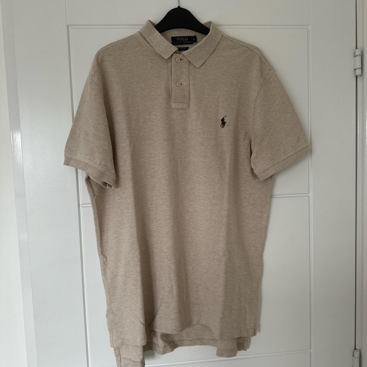 Polo Ralph Lauren Men’s polo shirt Size Large Cream... - Depop