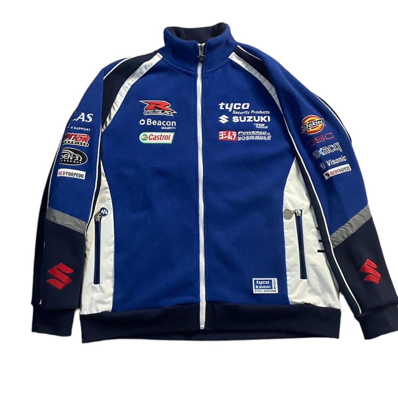 Vintage suzuki racing zip up fleece Size xs but... - Depop