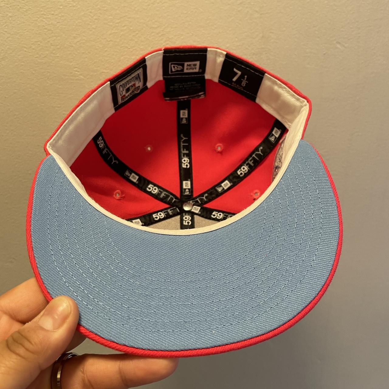 New Era 59Fifty New York Mets infrared red w icey 🥶... | Depop