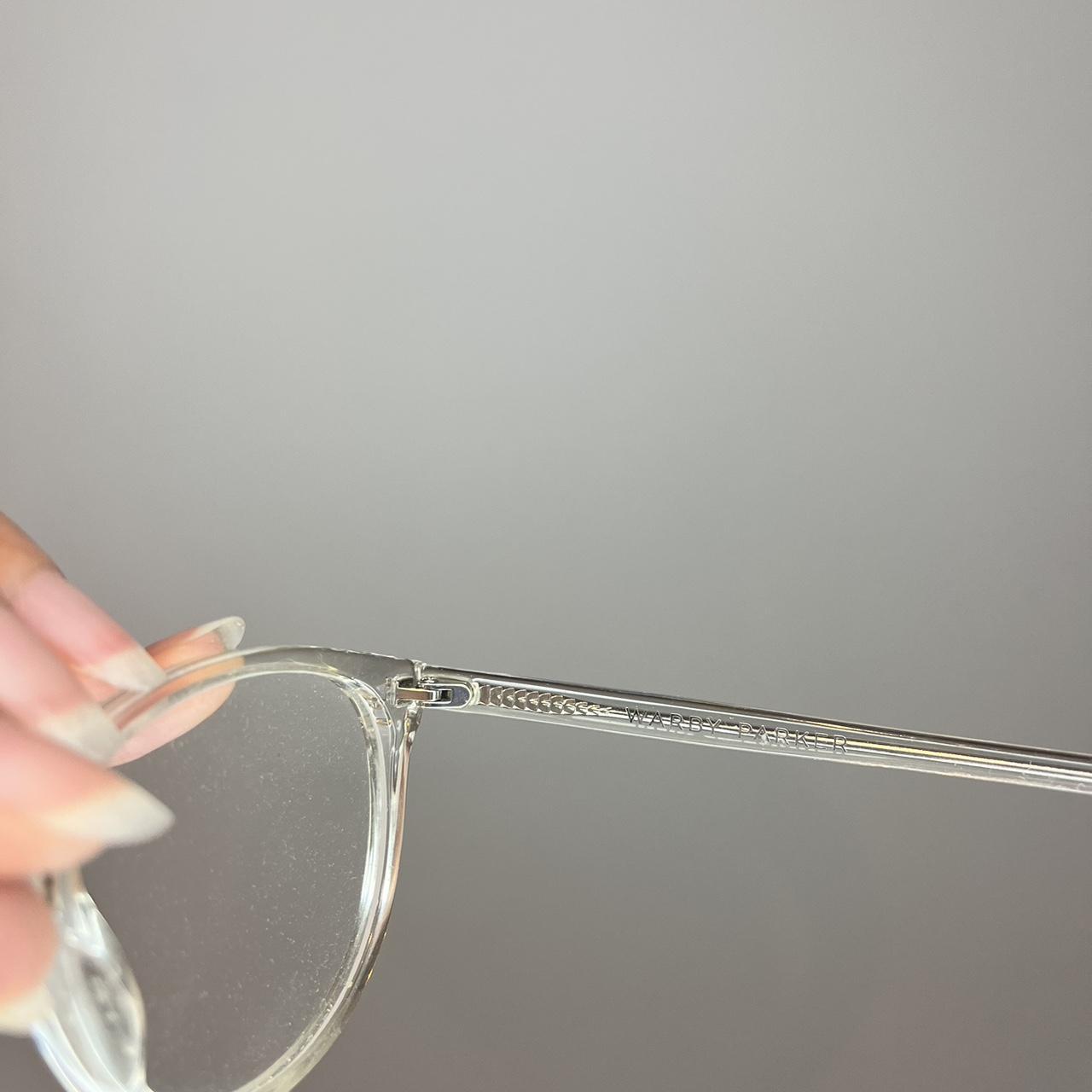 Clear plastic Warby Parker glasses with keyhole nose... - Depop