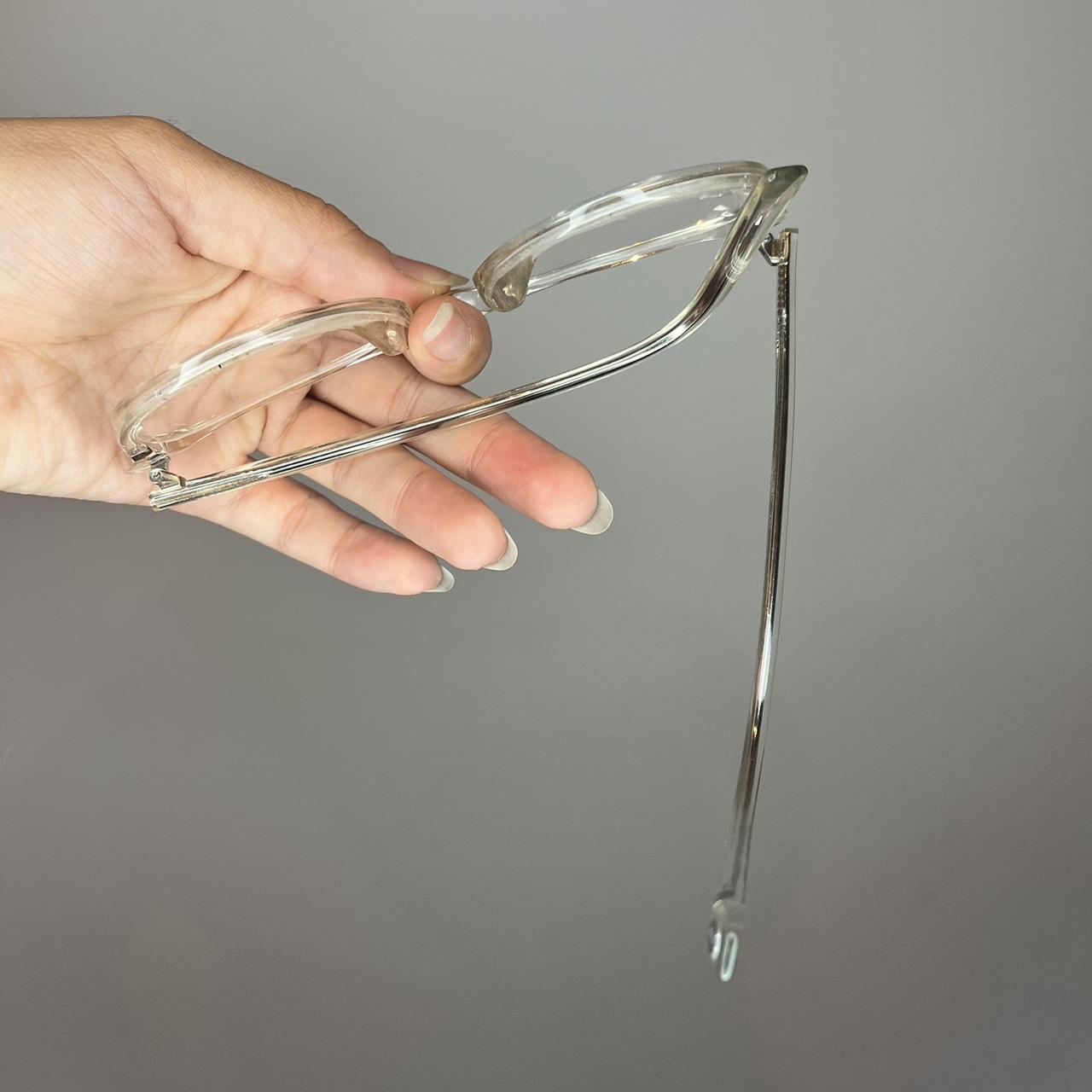 Clear plastic Warby Parker glasses with keyhole nose... - Depop