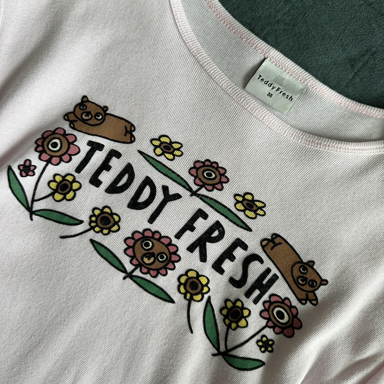 Authentic Teddy Fresh floral pink baby tee🎀... - Depop