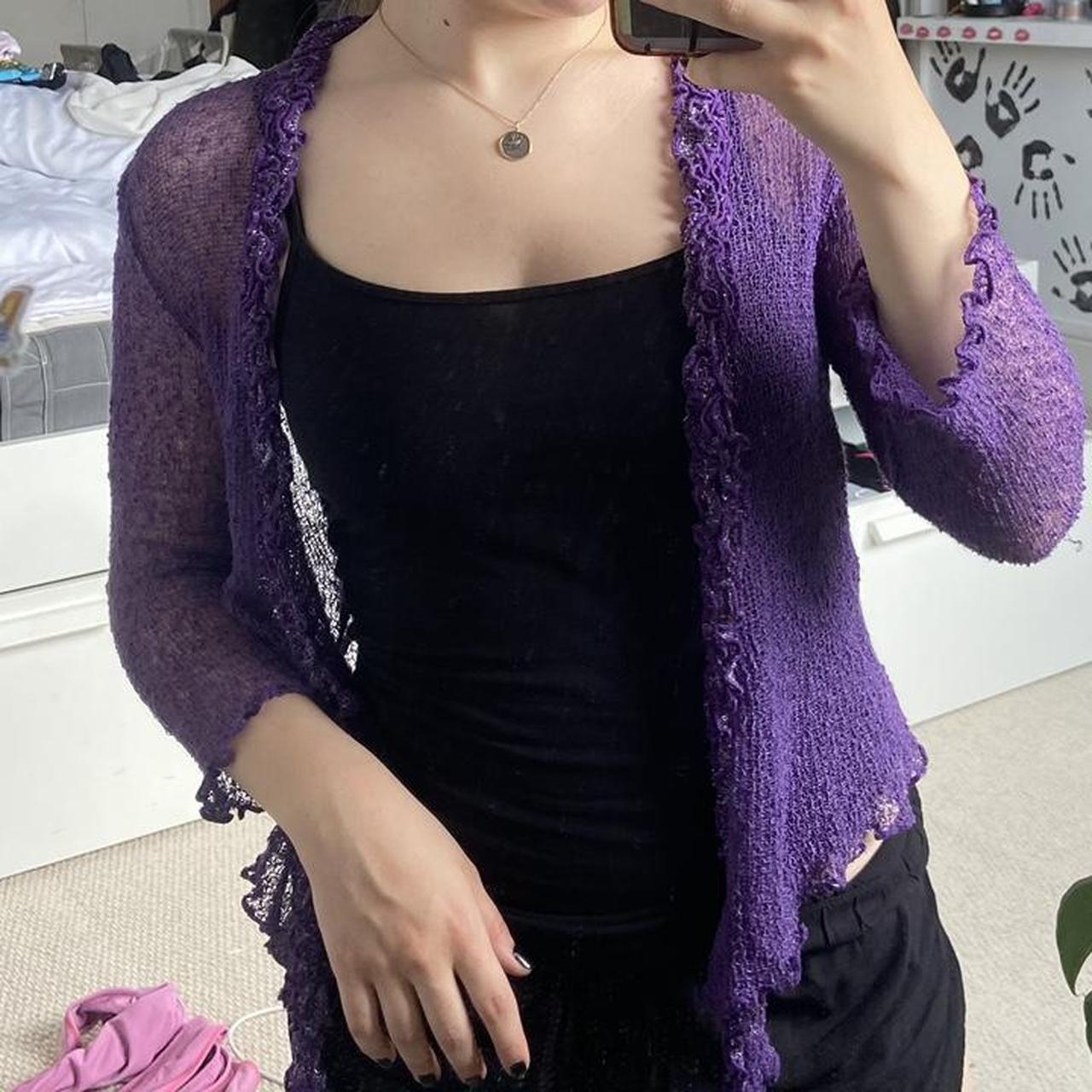 most amazing vintage mesh cardigan with sparkly... - Depop