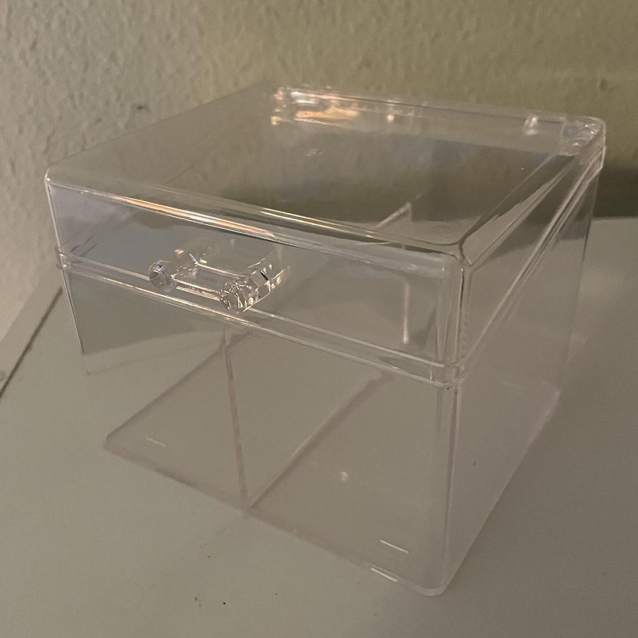 Clear acrylic trinket jewelry box with a divider in... - Depop