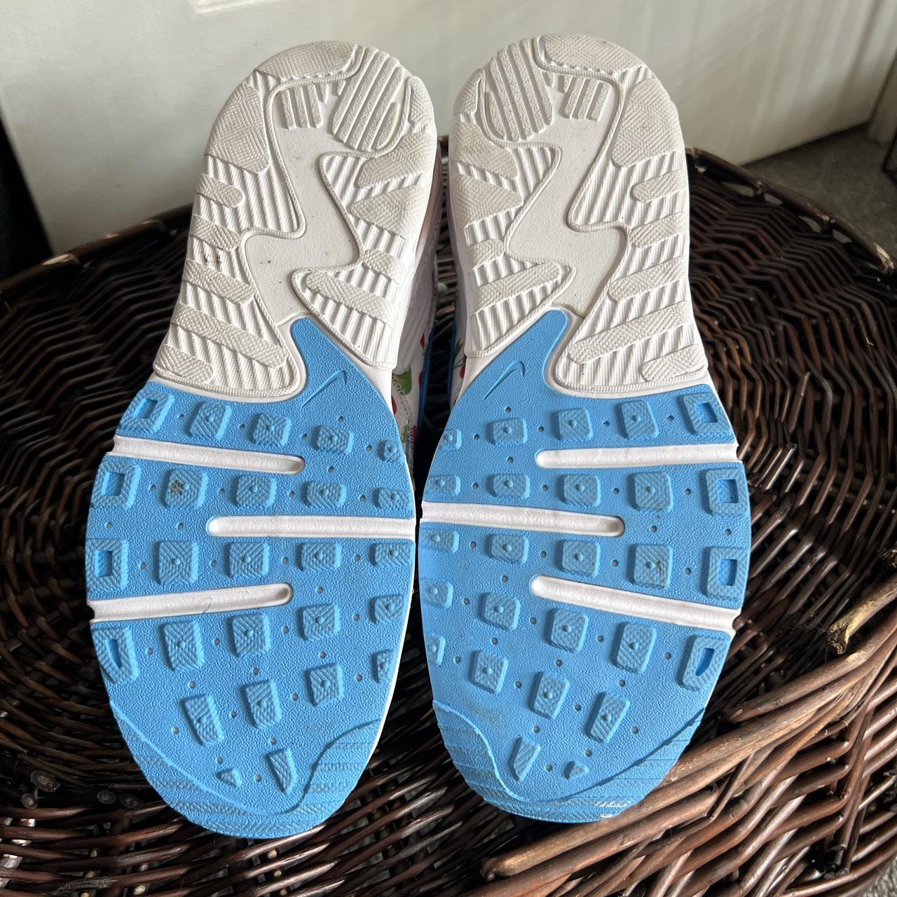 blue gingaham & cherry cottage core nike air... - Depop