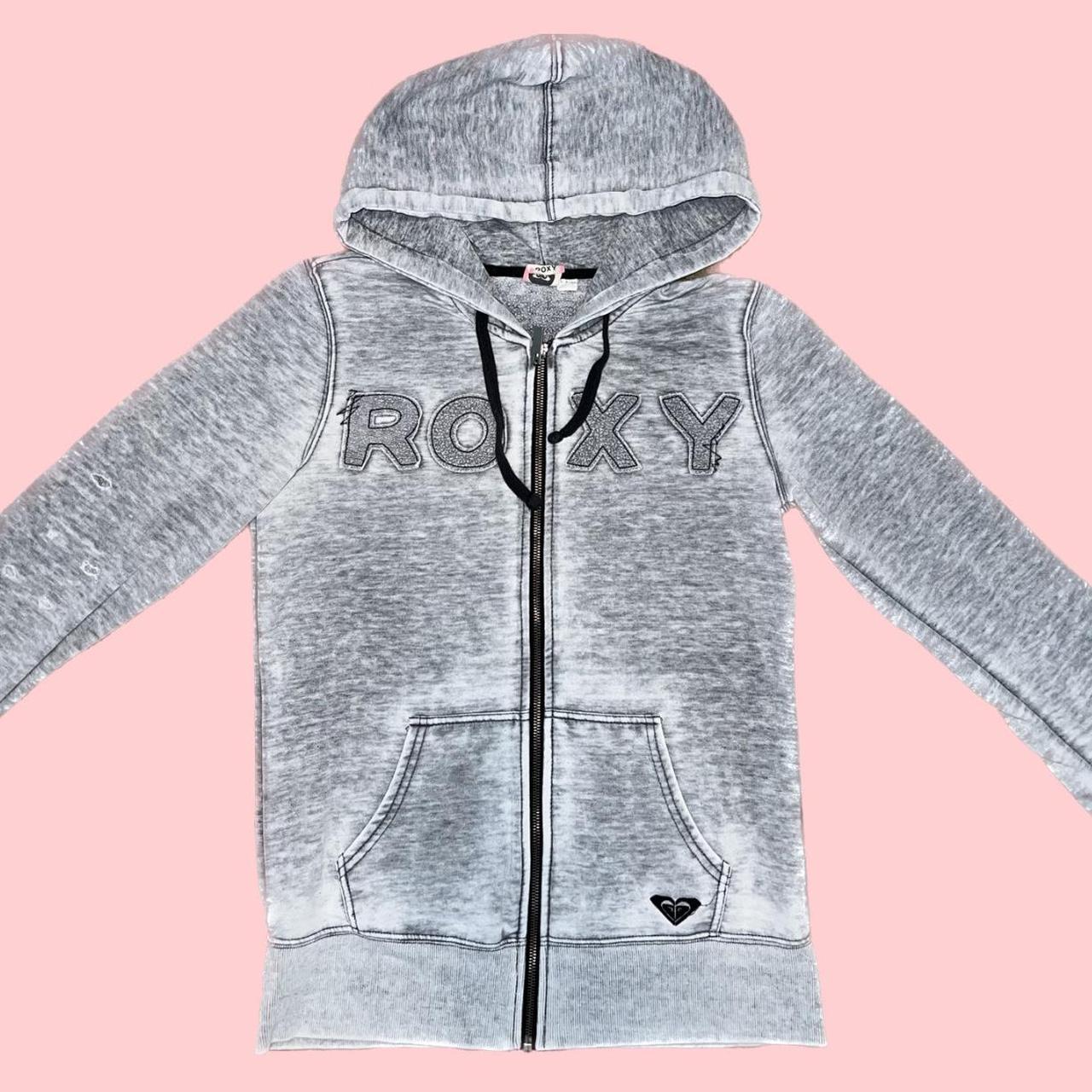 Roxy Zip Up Sweater Grey Wash - Depop