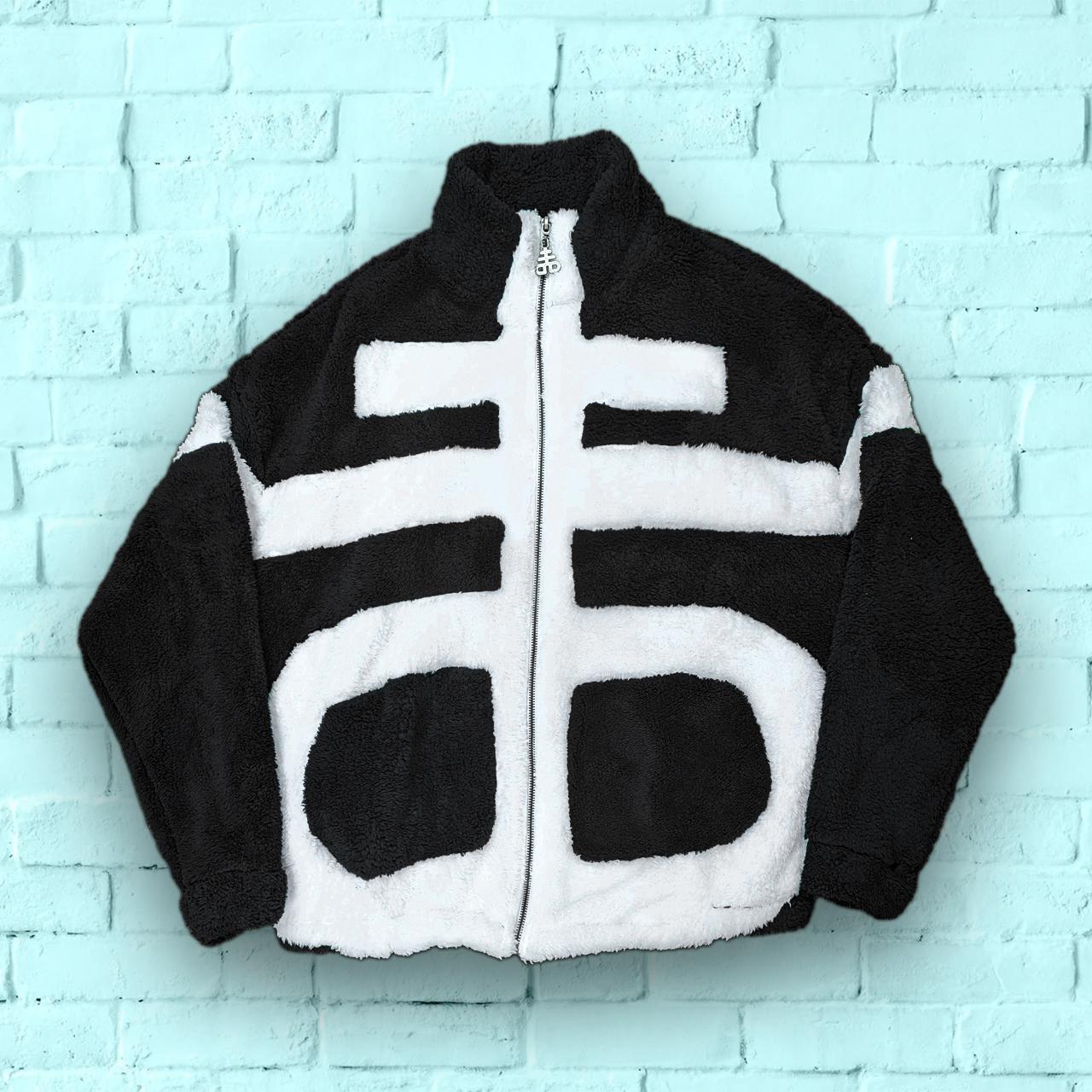 Drop Dead Shield Jacket Long sleeve fluffy jacket... - Depop