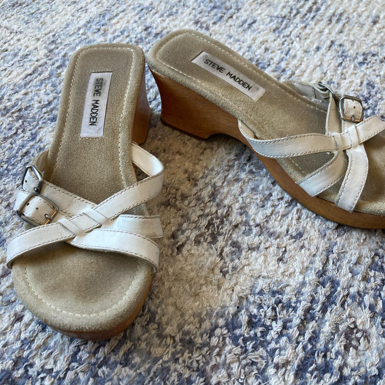 Adorable Steve Madden platform wooden clog sandals... - Depop