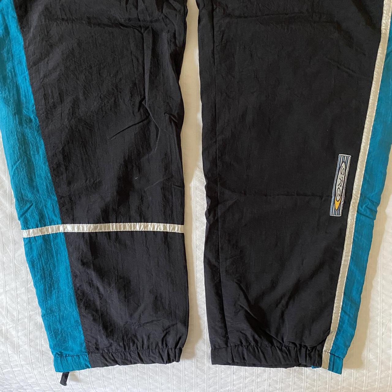 Men’s 1980s vintage blue and black track pants. In... - Depop