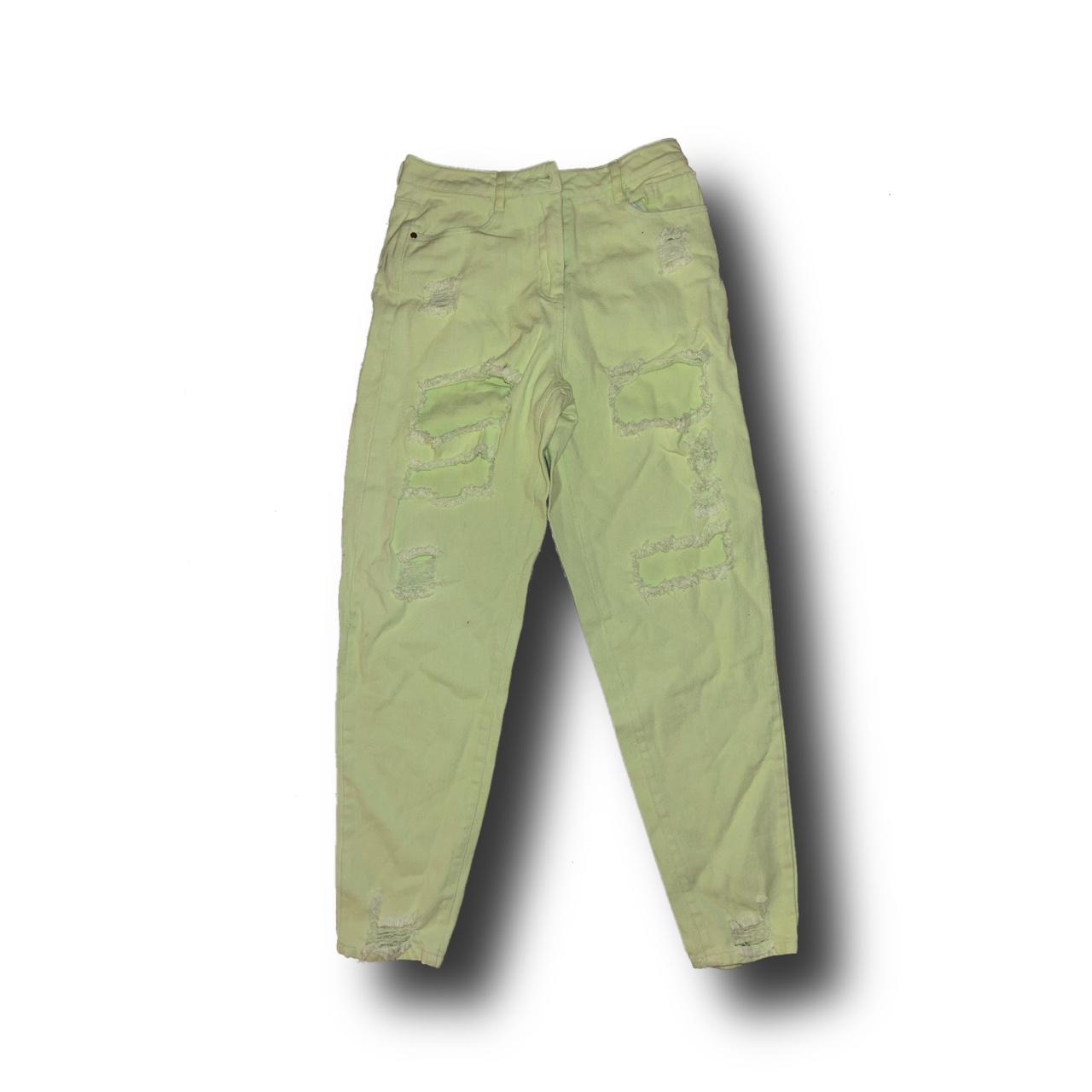 PASTEL LIME GREEN RIPPED JEANS brand new, never... - Depop