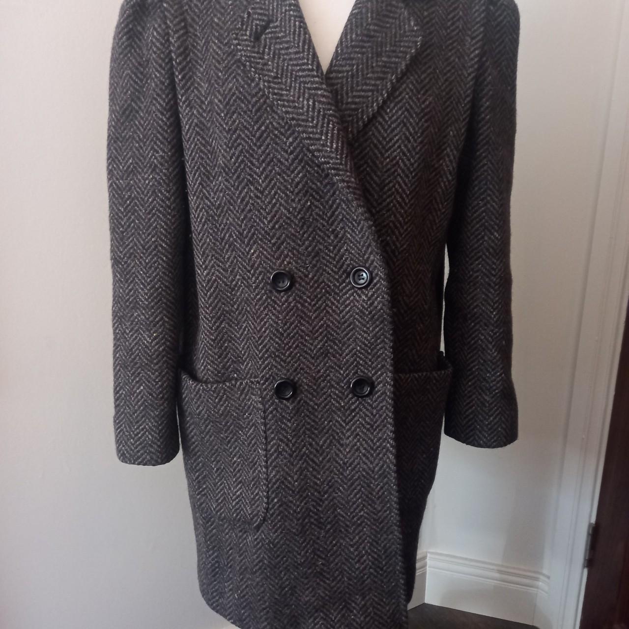 Vintage Tweed Wool Herringbone Coat 10 12 This... - Depop