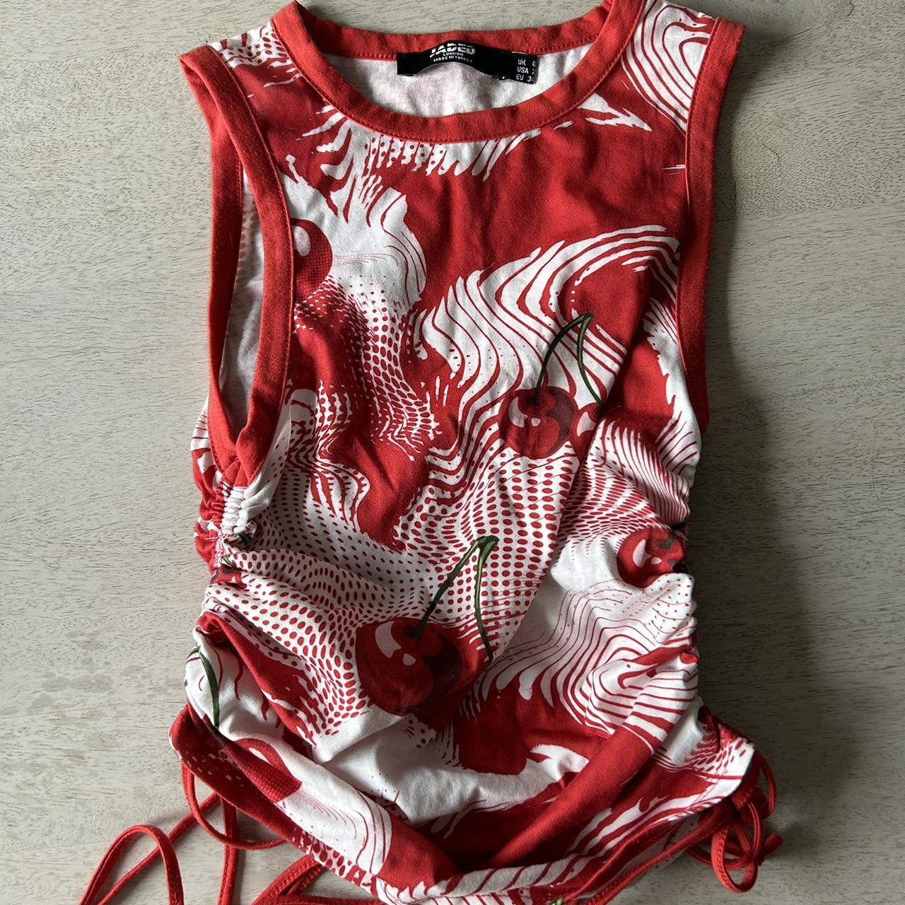 JADED LONDON cherry print ruched vest So cute!! And... - Depop
