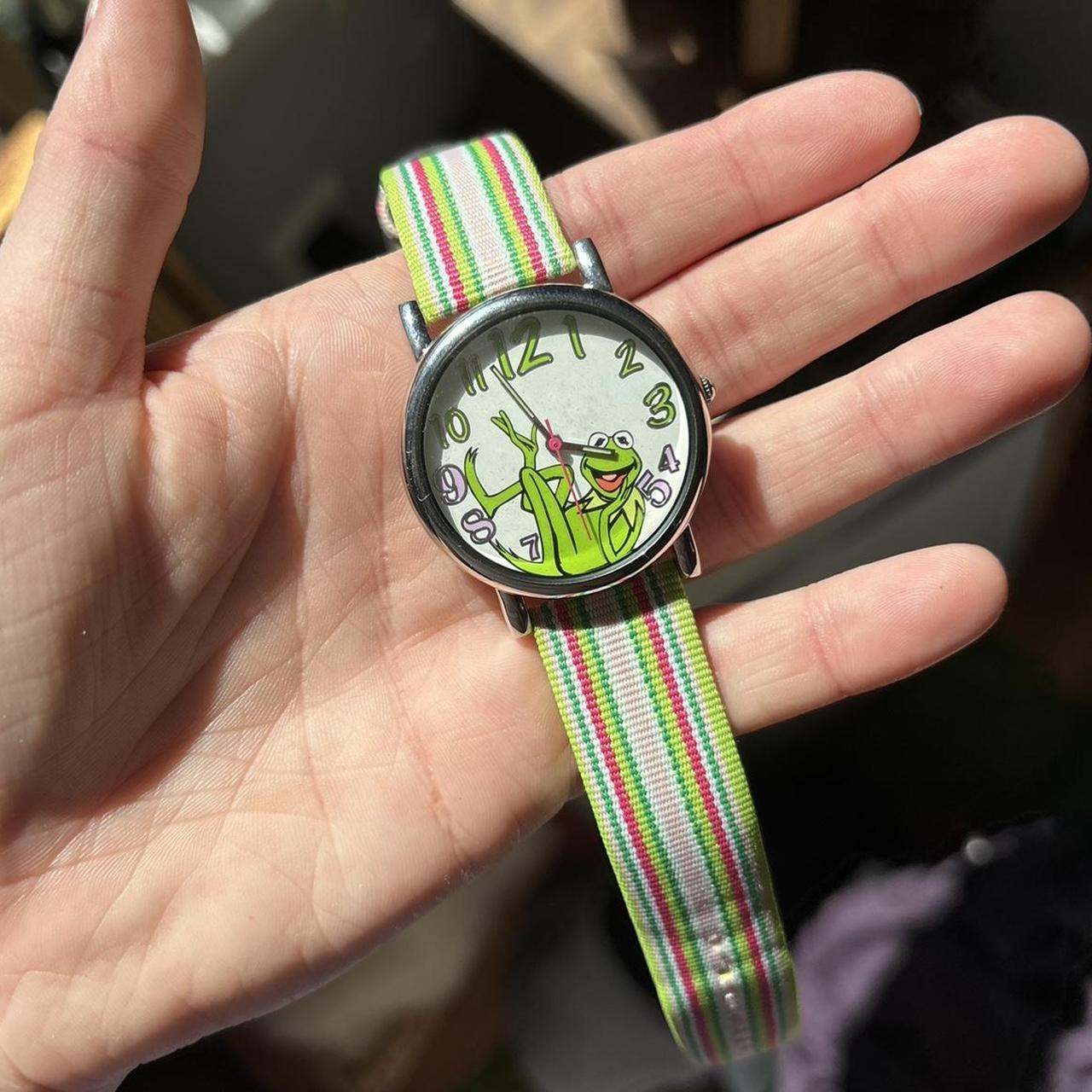 Multicolored Kermit the frog Disney watch never worn - Depop