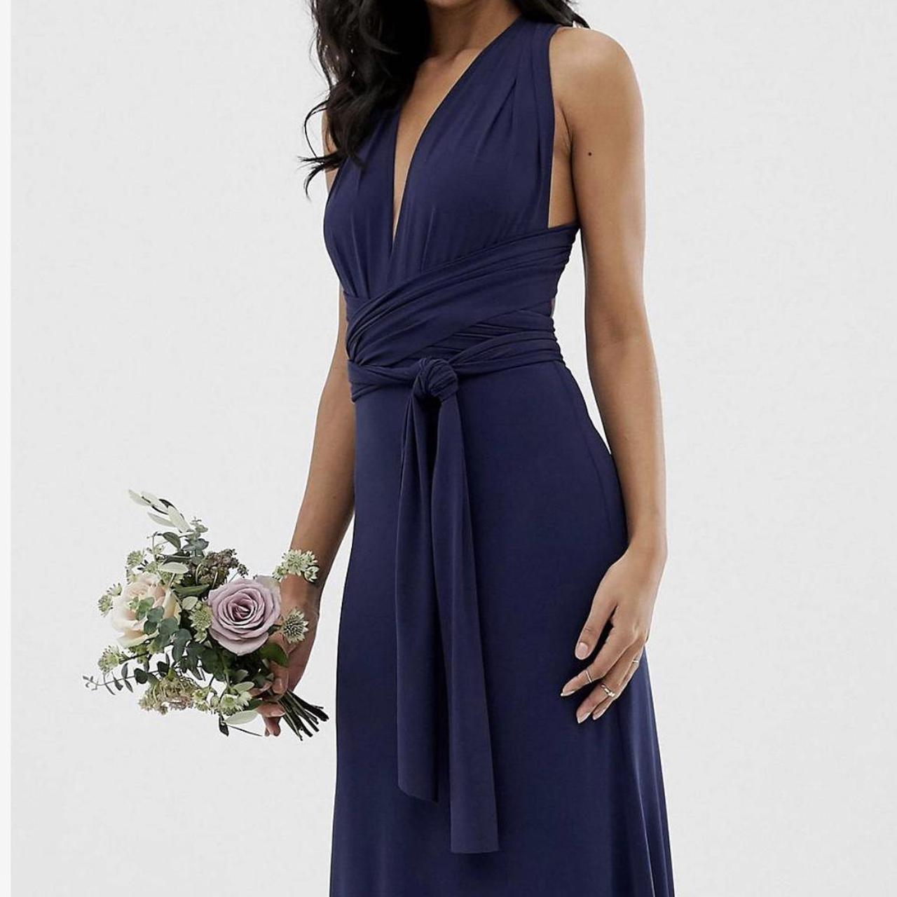 asos bridesmaid and prom dress multi-way straps... - Depop
