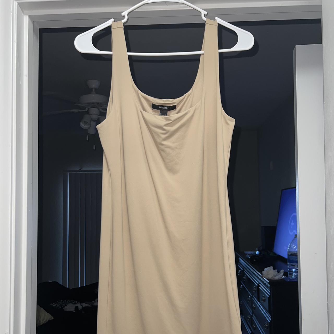 bodycon tan mini dress - Depop