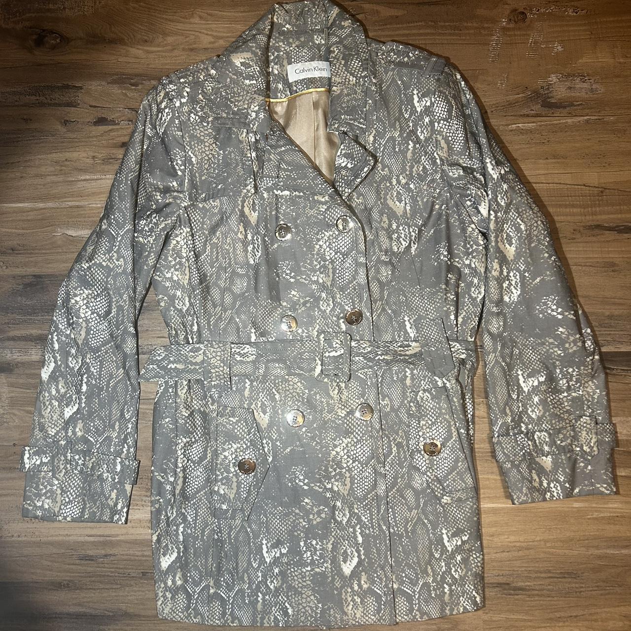 Calvin Klein snake skin light weight jacket size Large - Depop