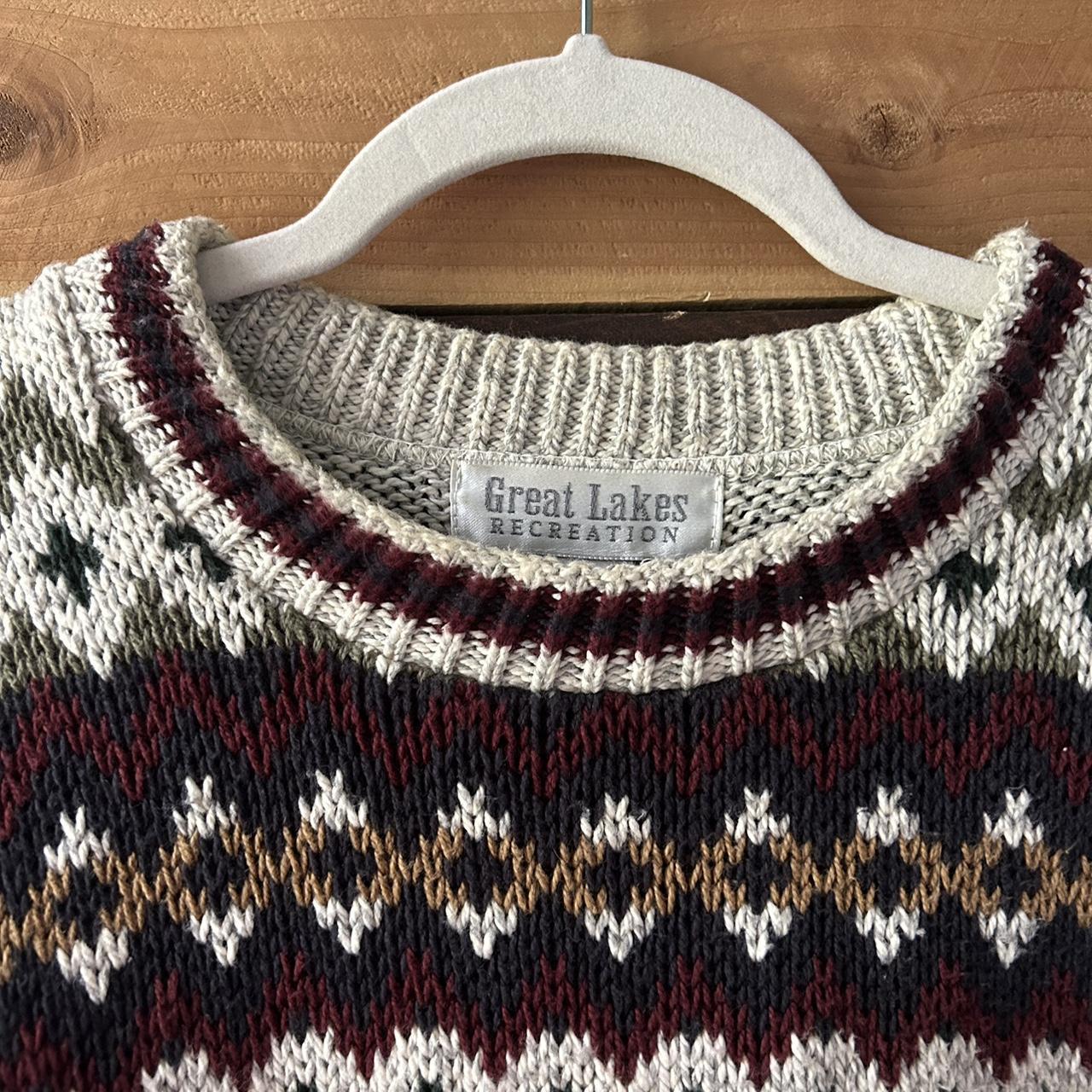 Great Lakes chunky knit sweater. Adorable pattern... - Depop