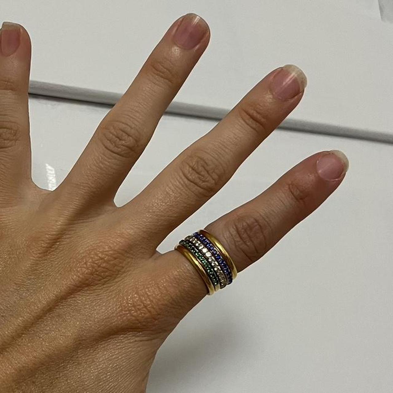 Five 5k gold stacking rings from Gemist, a company... - Depop