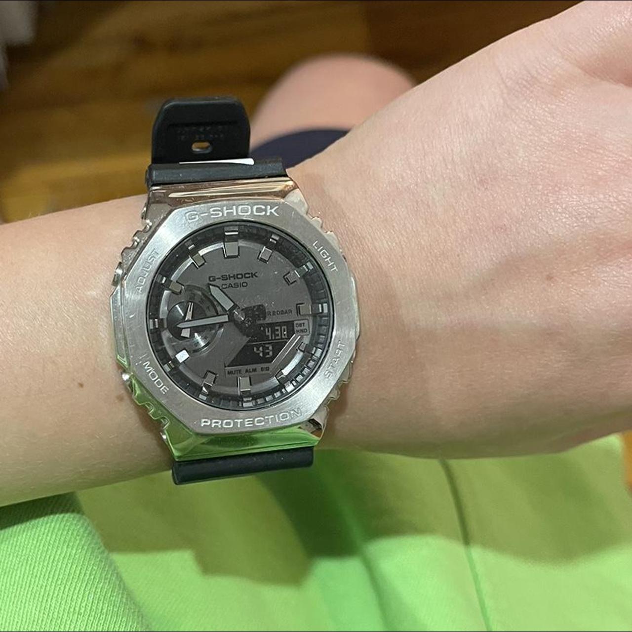 Moncler Women's Black and White Watch | Depop