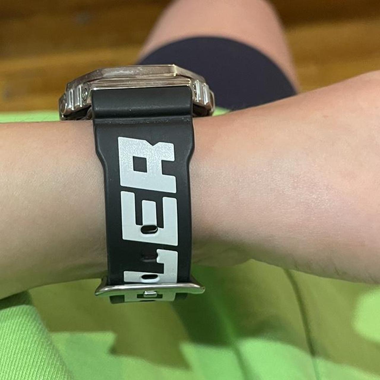 Moncler Women's Black and White Watch | Depop