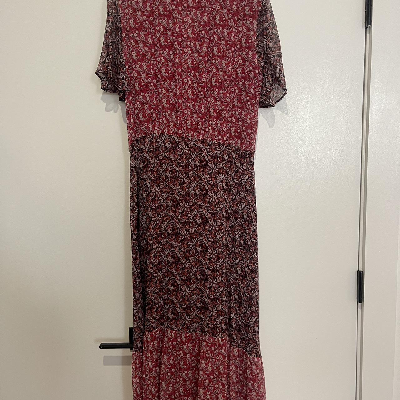 Brora red and pink floral dress. Boho summer... - Depop
