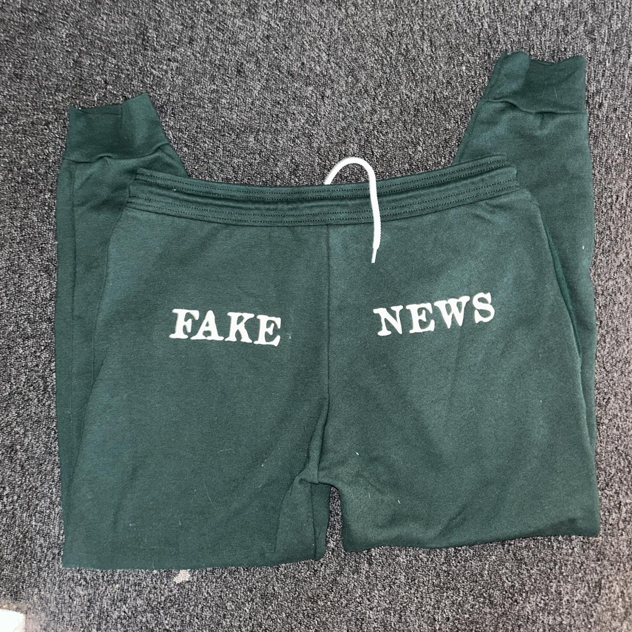 Bella+Canvas Men's Green and Cream Joggers-tracksuits | Depop