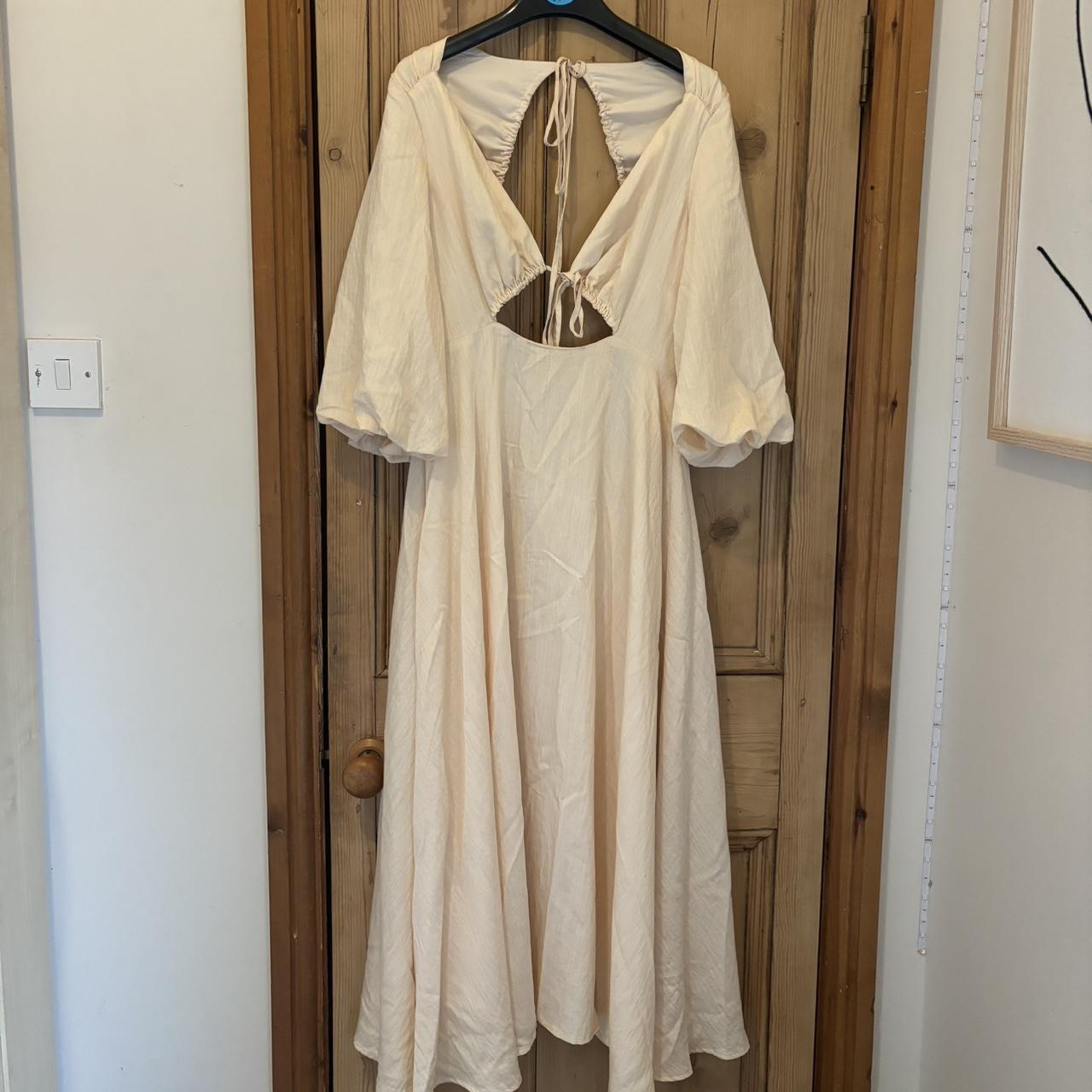 Asos cream maxi dress backless brand new - Depop