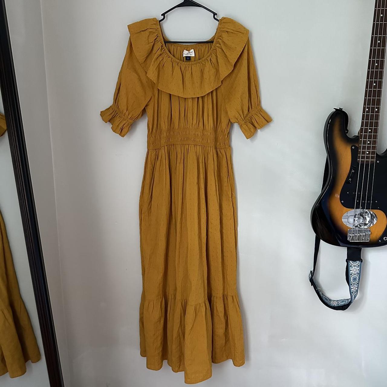 universal thread mustard yellow prairie maxi dress... - Depop