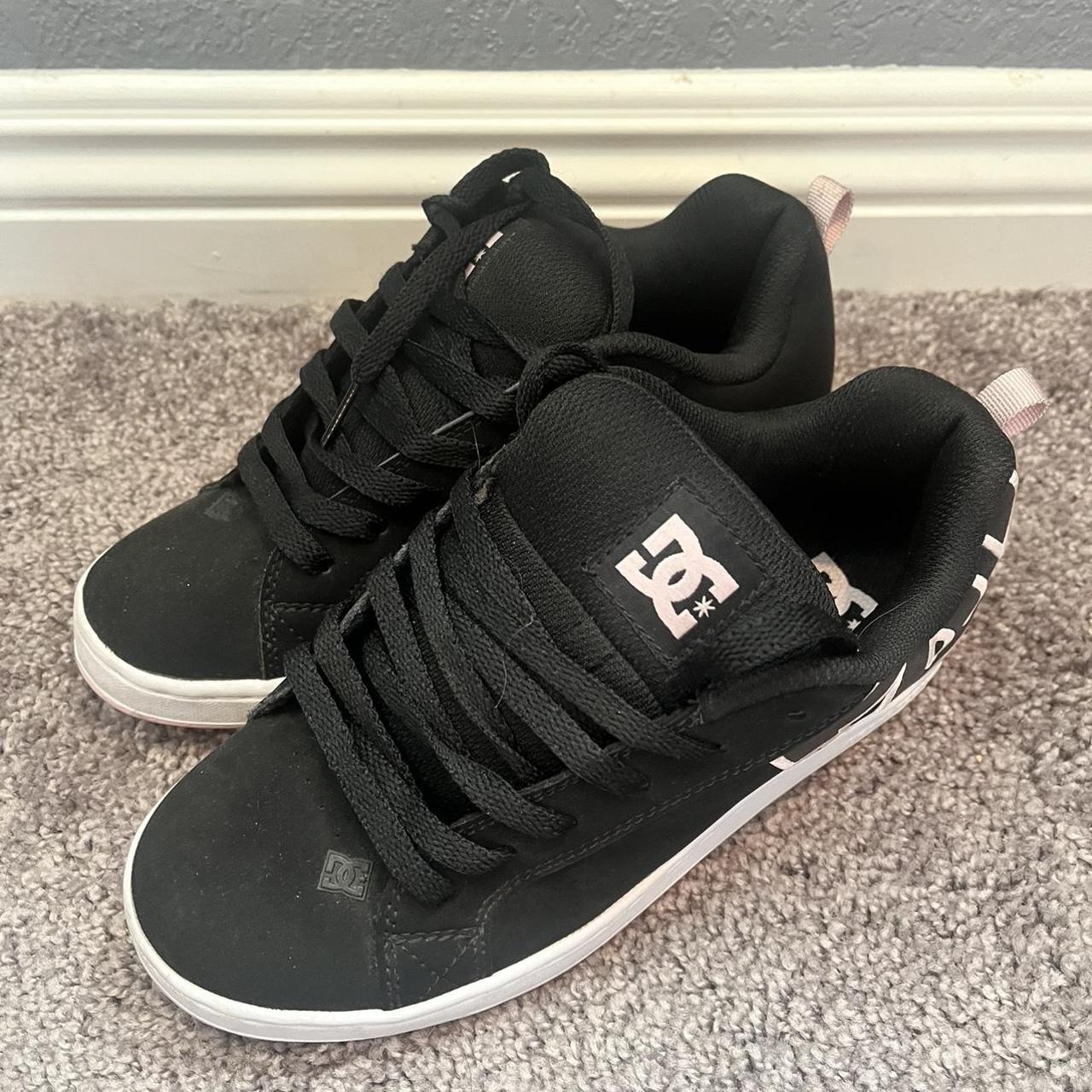 DC Shoes Women's Black and Pink Trainers | Depop
