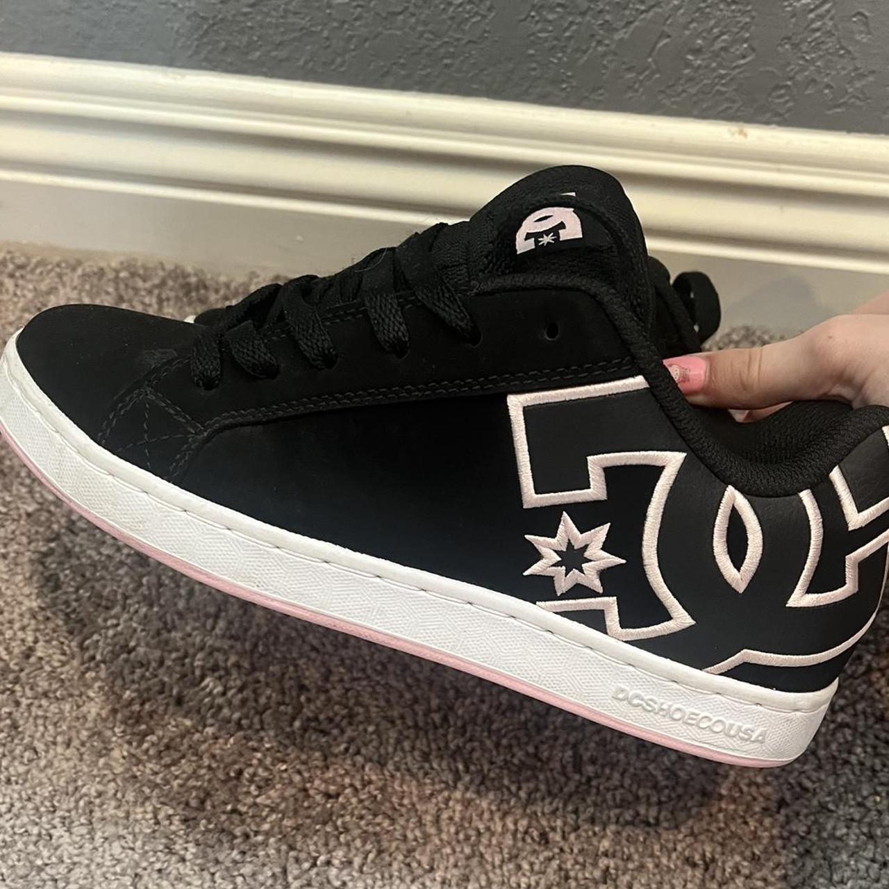 DC Shoes Women's Black and Pink Trainers | Depop
