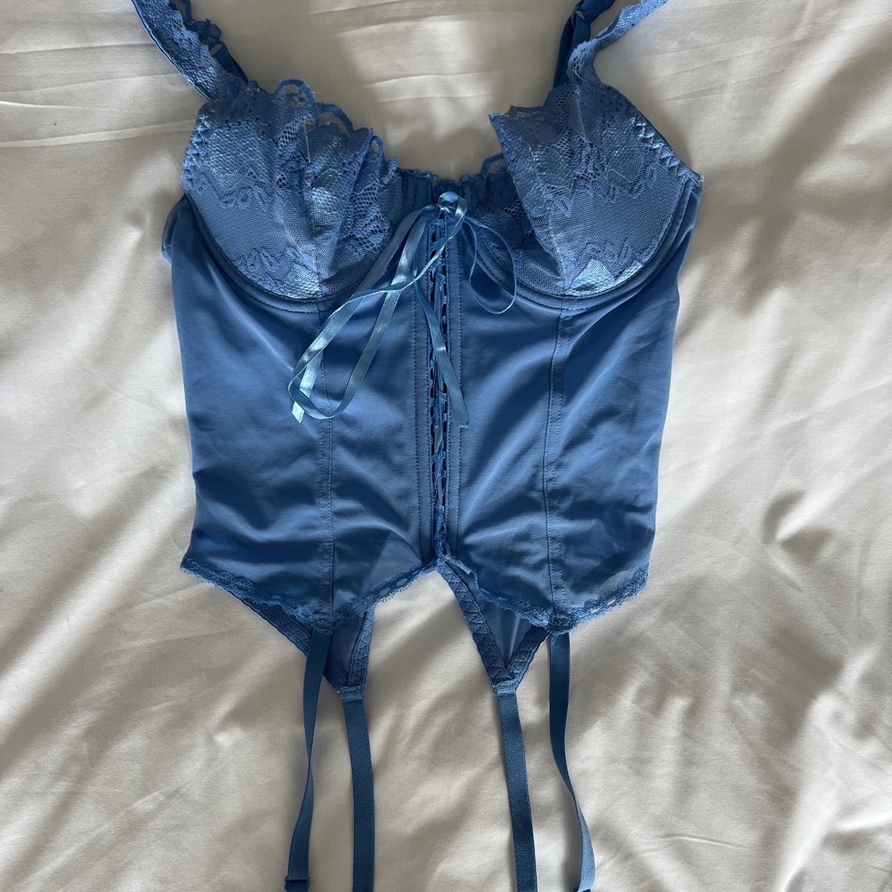 Blue corset top. So much stretch really flattering.... - Depop
