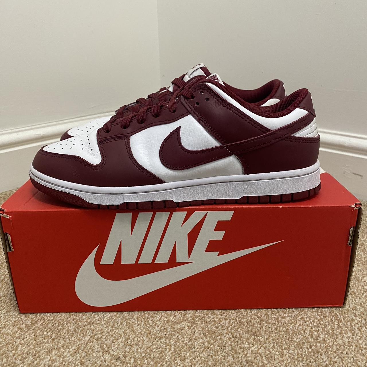 Nike Dunk Low Team Red Colour: Black, Red,... - Depop