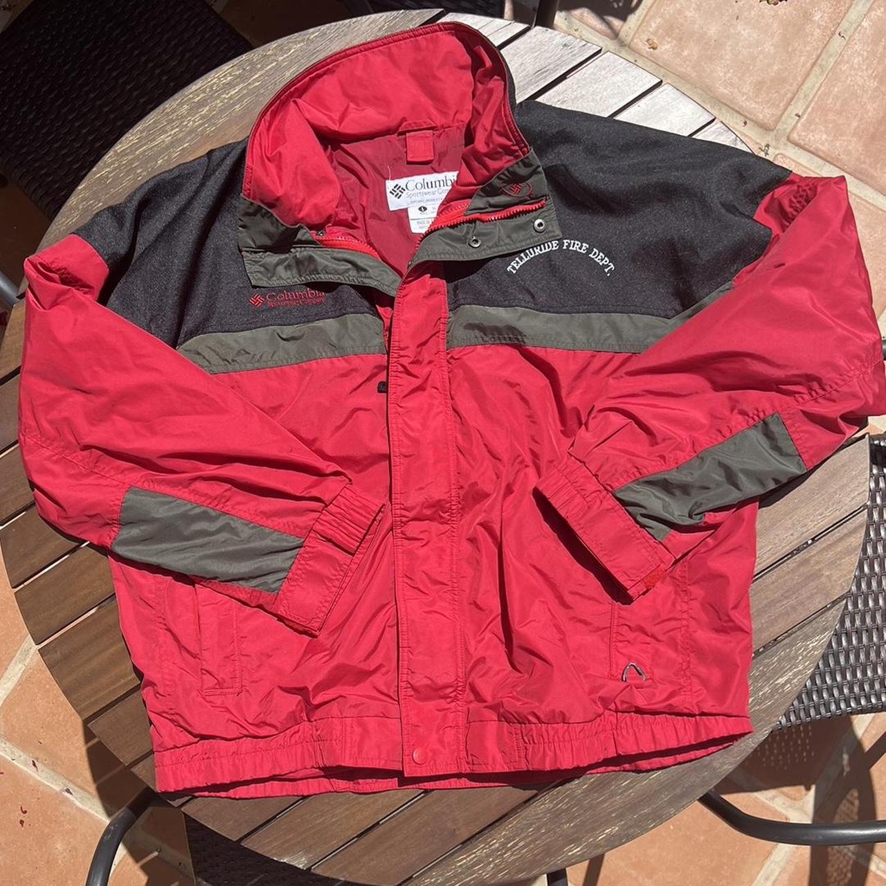 Columbia telluride fire department red jacket size... - Depop