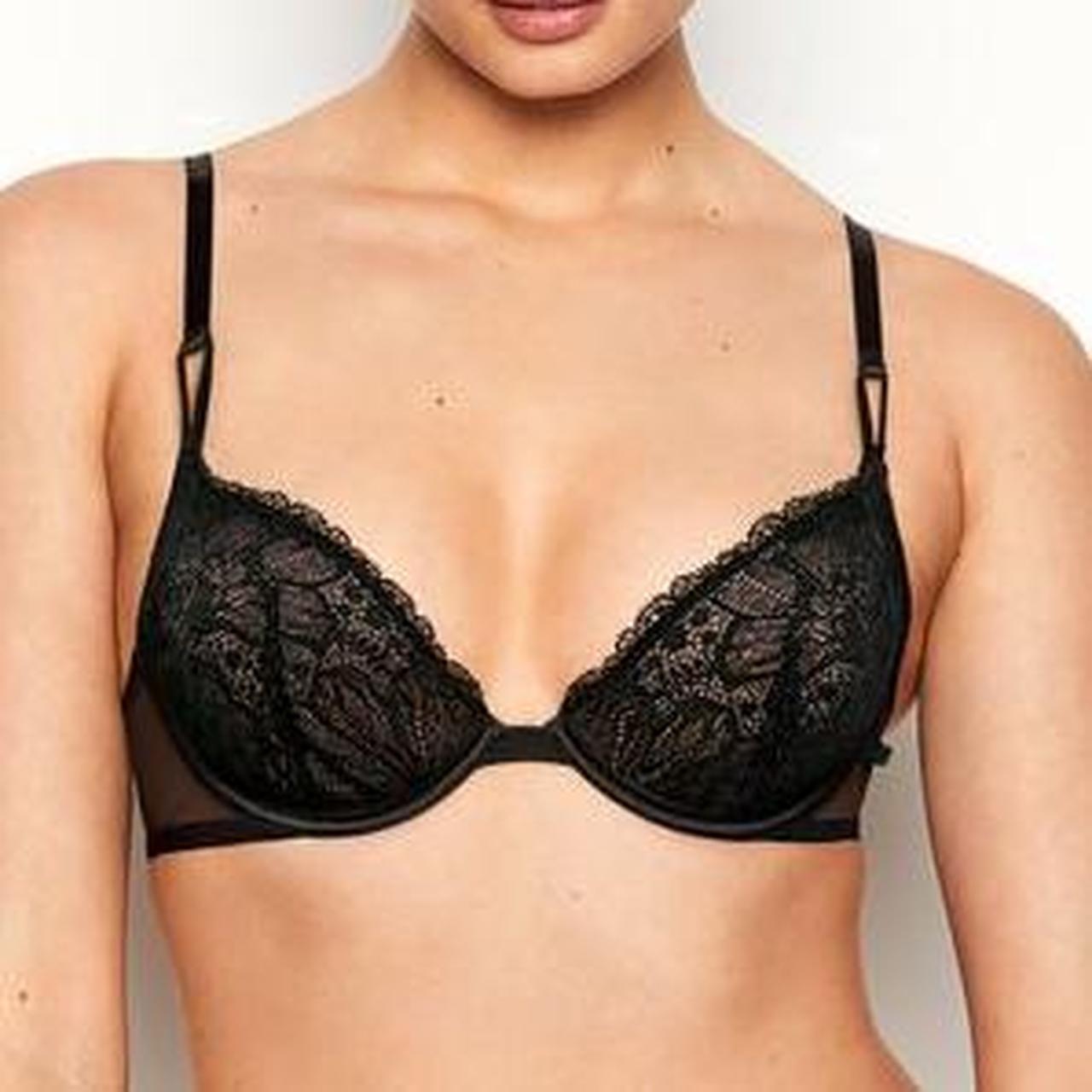 Victoria Secret Unlined Demi Bra Black Lace Bra Depop
