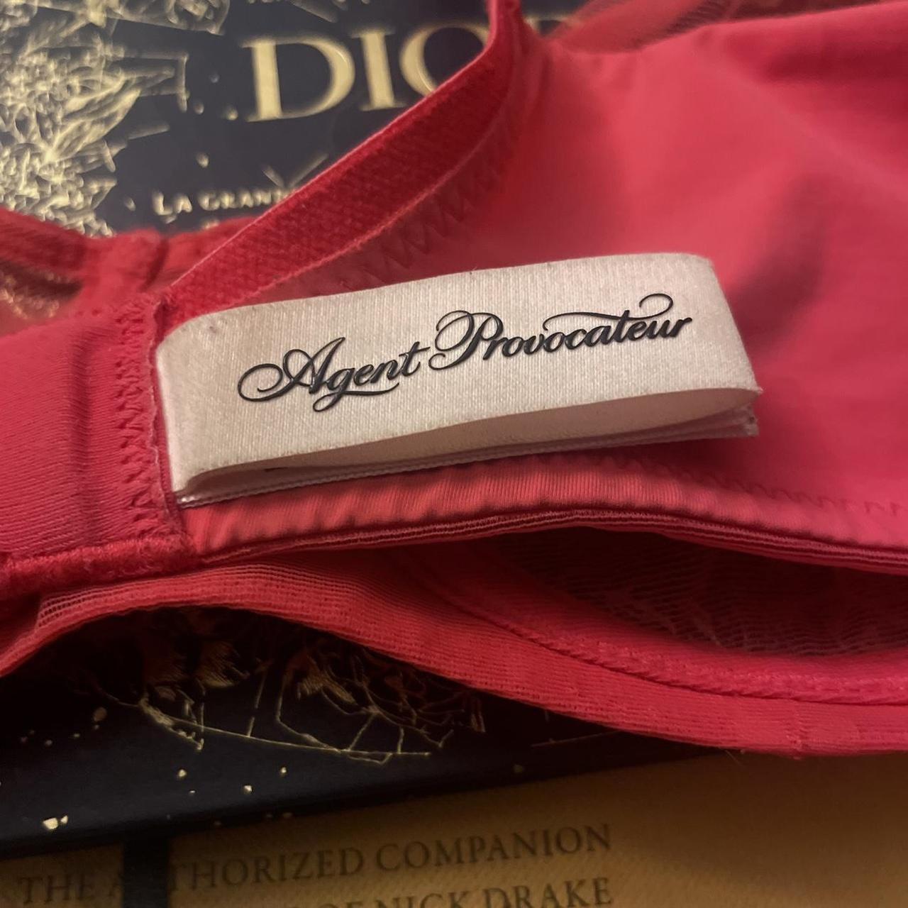 Agent Provocateur hot pink sheer Lucky bra in size... - Depop
