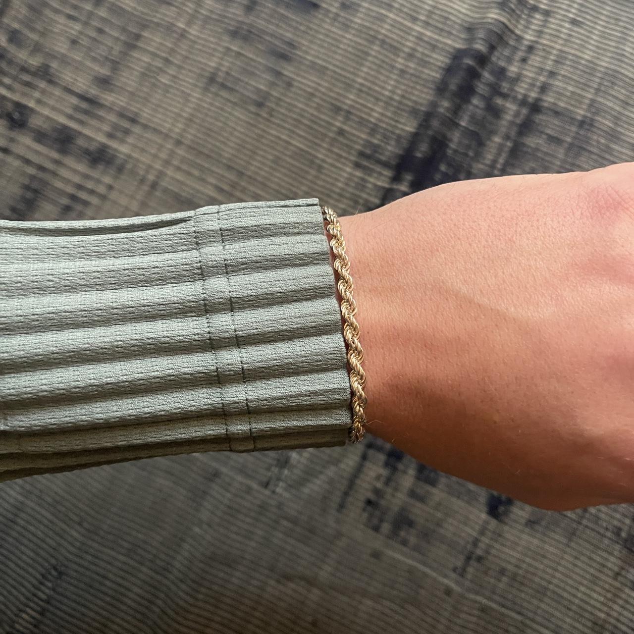 Silver rope bracelet Sterling silver .925 rope... - Depop