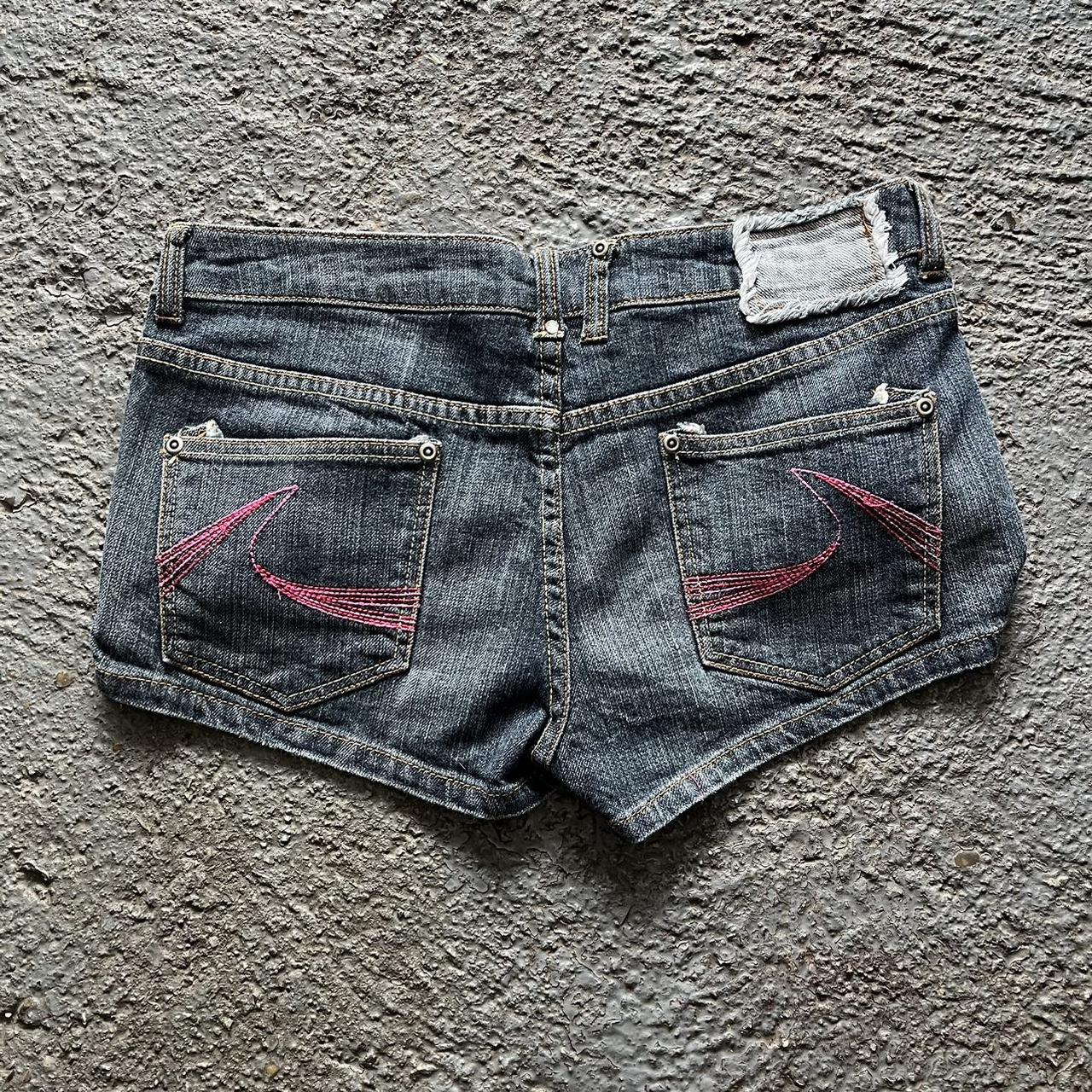 Y2K denim micro mini shorts Labelled size 12 Waist... - Depop