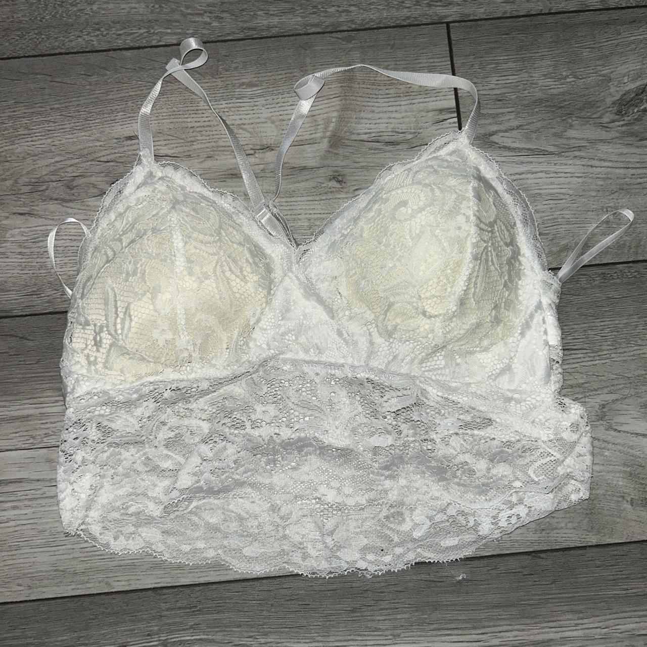 White mesh bralet, size L from shein never worn.... - Depop