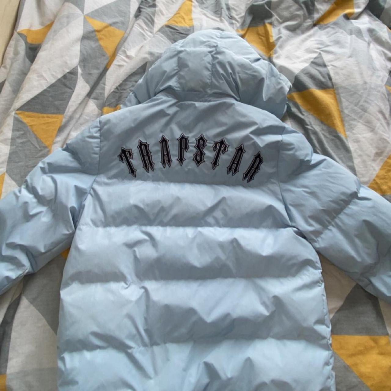 Men’s trapstar ice blue puffer with detachable... - Depop