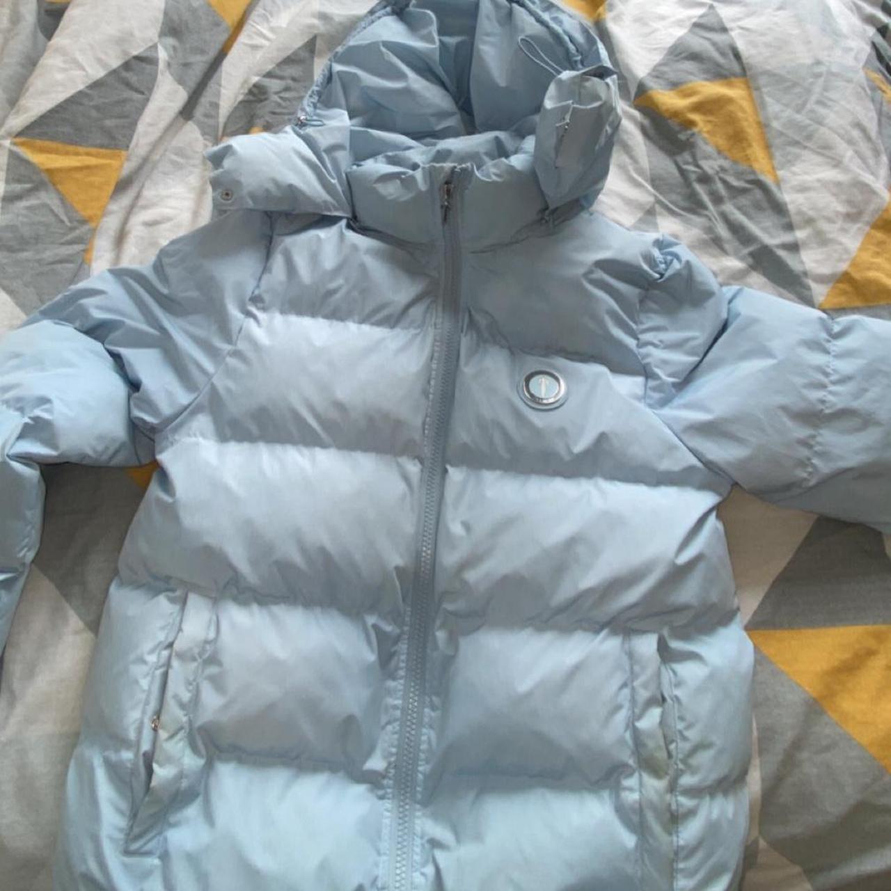 Men’s trapstar ice blue puffer with detachable... - Depop
