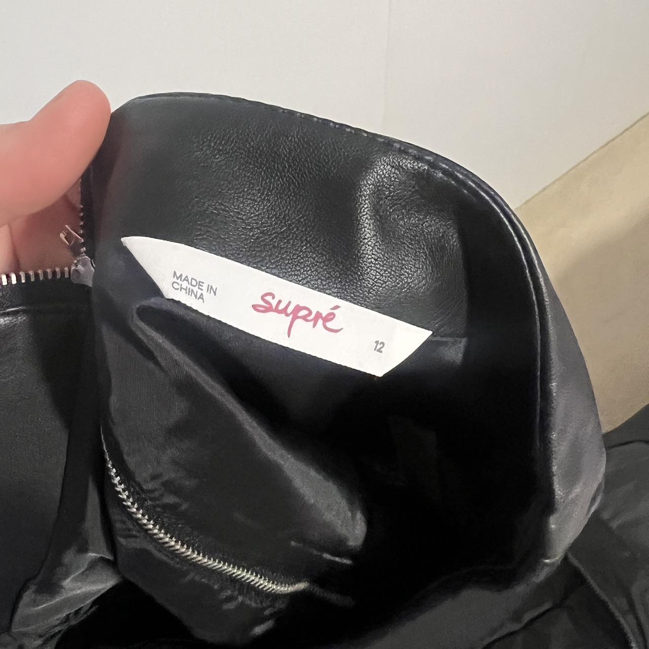 Black leather mini skirt Supre size 12 Great... - Depop