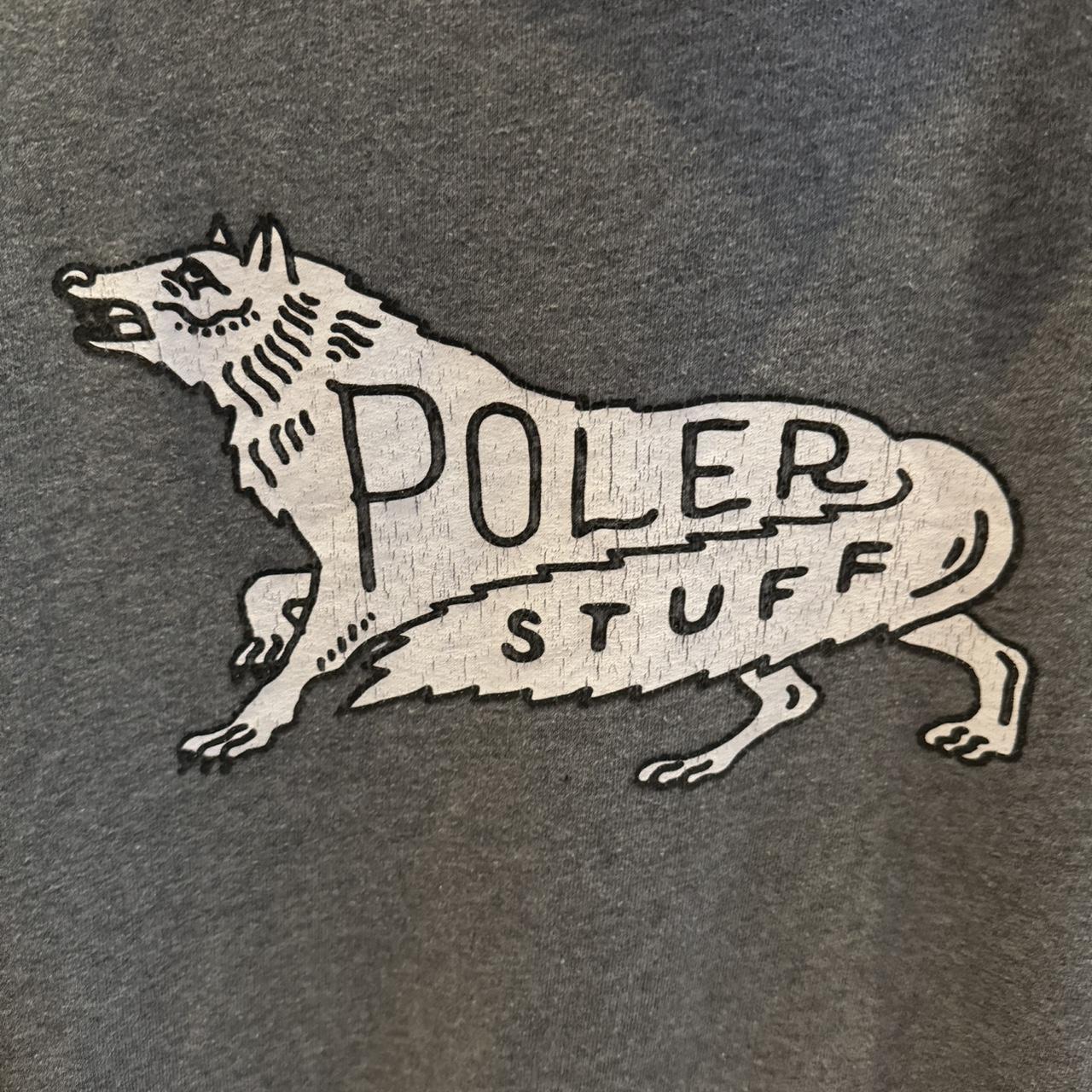 “poler stuff” grey zip up hoodie #skate #polar - Depop