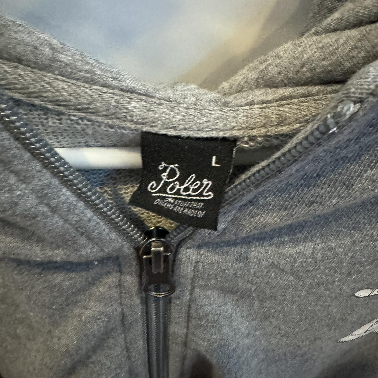 “poler stuff” grey zip up hoodie #skate #polar - Depop