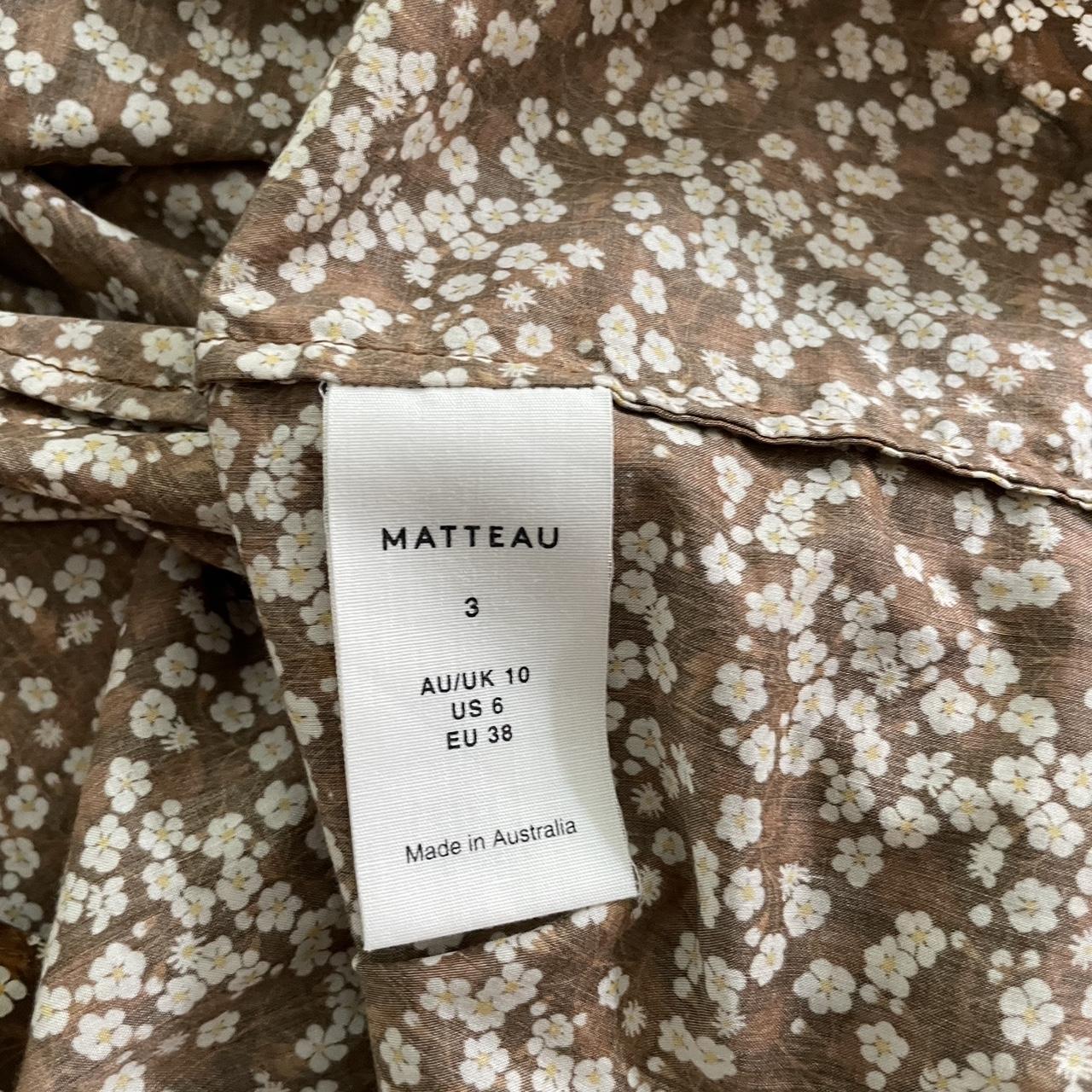 Matteau brown floral dress Size 3 Gorgeous style! - Depop