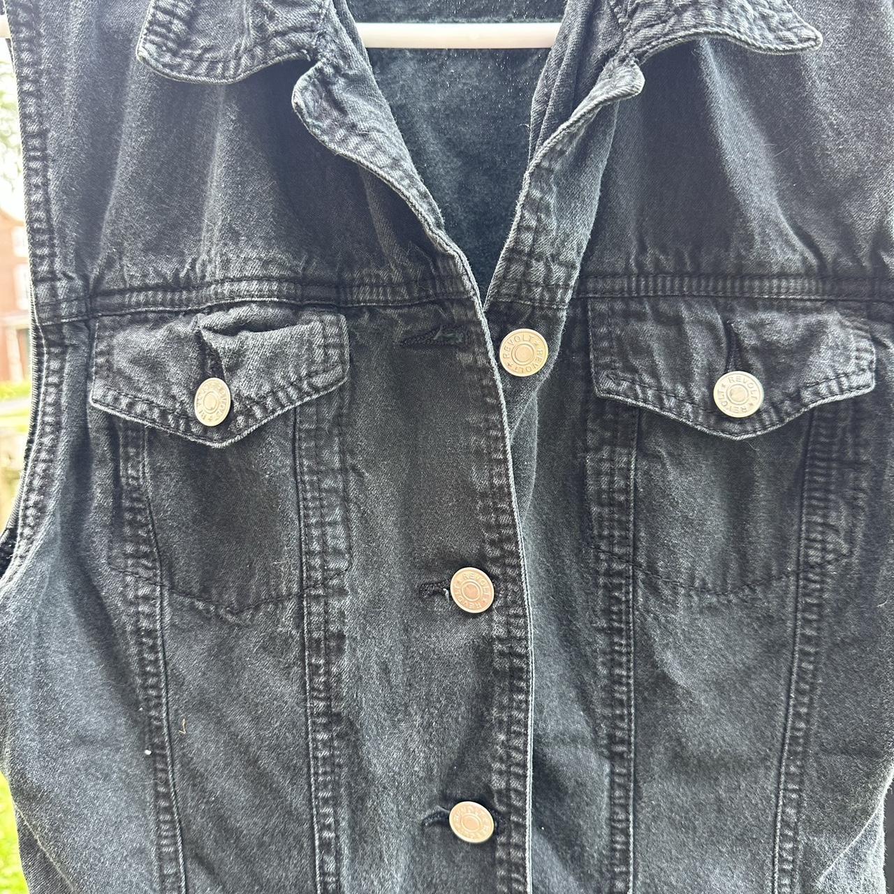 Revolt Brand Black Denim Button up Dress.. Size... - Depop