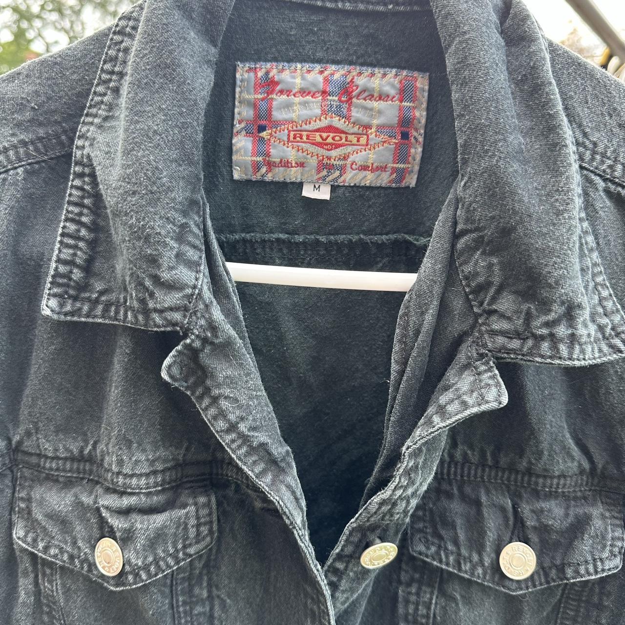 Revolt Brand Black Denim Button up Dress.. Size... - Depop