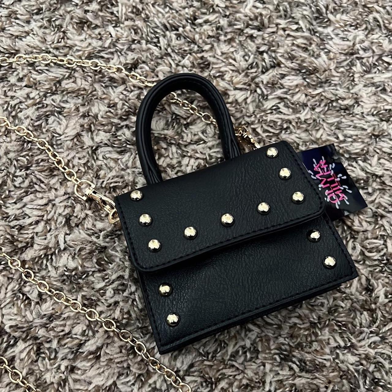 Black Studded Micro Mini Bag - New With Tags -... - Depop