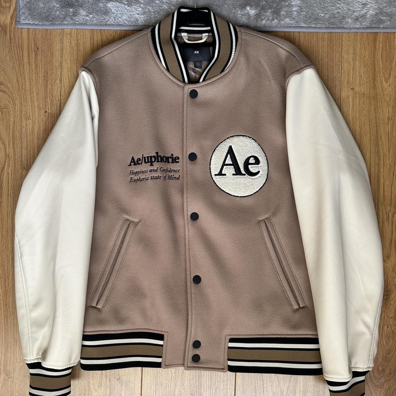 H&M Men's Cream and Black Jacket | Depop