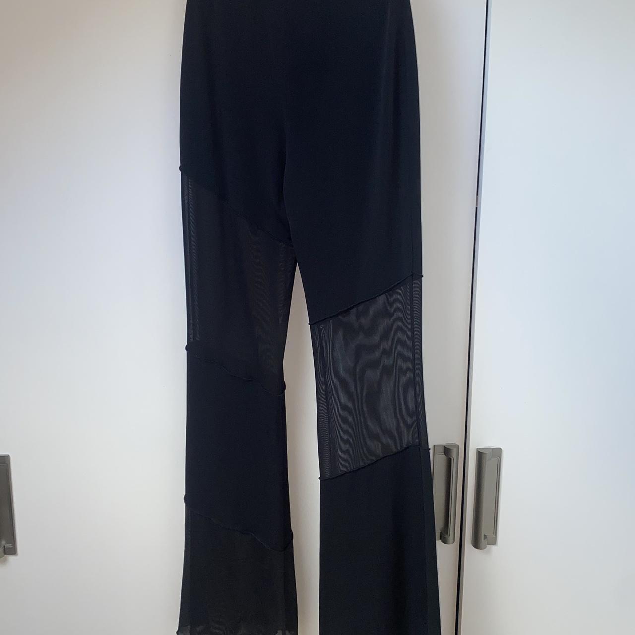 black mesh cut out flares asos design size 8 worn... - Depop